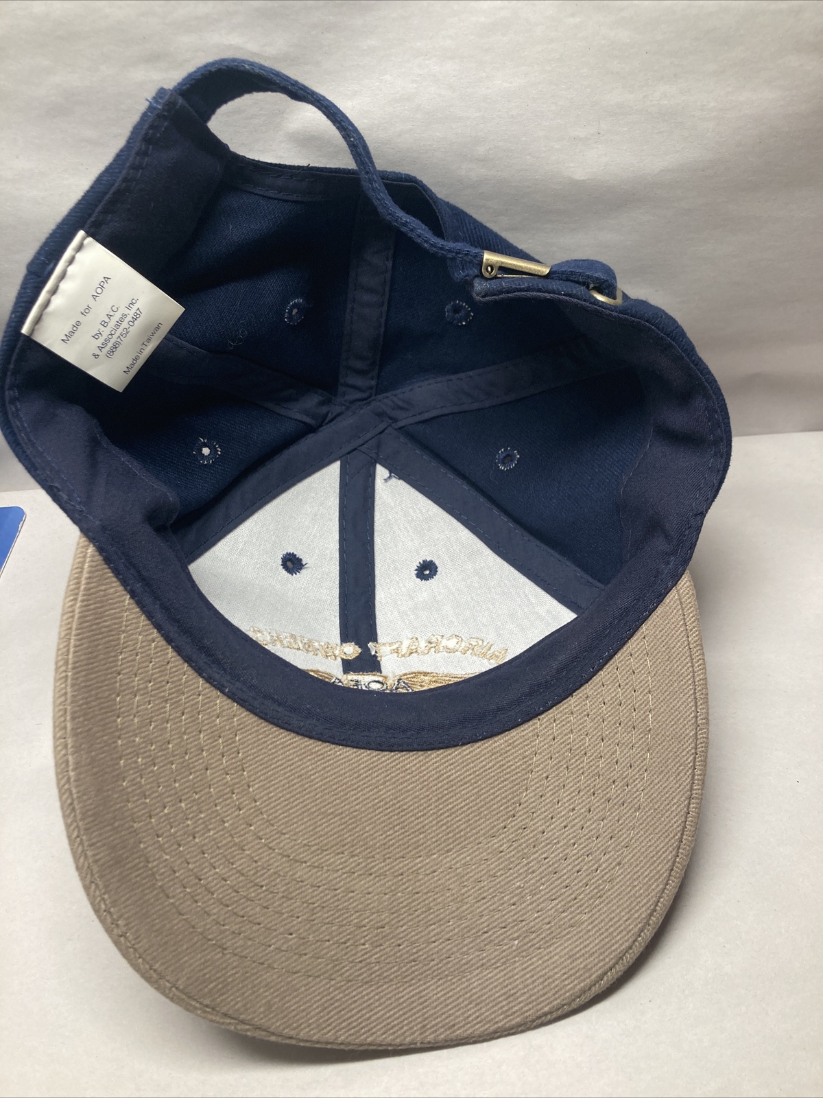 AOPA Aircraft Owners and Pilots Association Hat Airplane Navy Tan cap ...