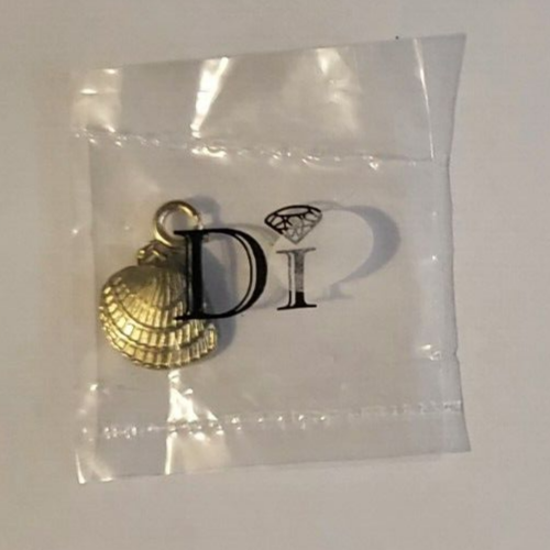 Diamond International DI Sea Shell Charm - Grand Turk- Gold Tone w ...