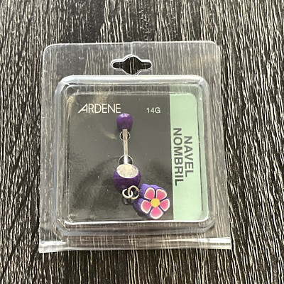 Ardene Navel 14G Stainless Steel 316L Belly Button Ring Jewelry Purple ...