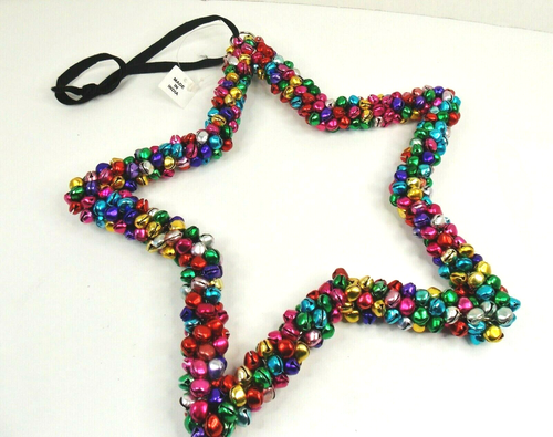 Wreath Multi-Color Jingle Bells Star Shape Door Hanger Wall Decor | eBay