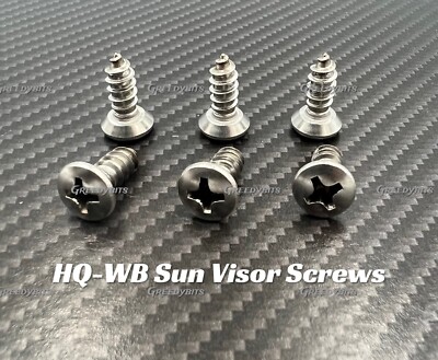 NEW STAINLESS STEEL SUN VISOR SCREWS FOR HQ HJ HX HZ WB HOLDEN SUNVISOR ...