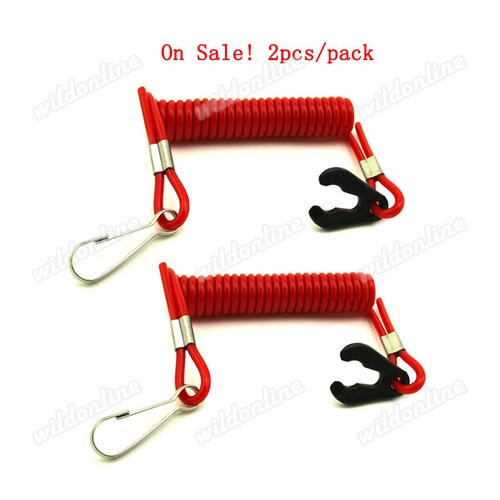 2x Safety Tether Lanyard Cord For Kill Switch Jet Ski Boat Banshee ...