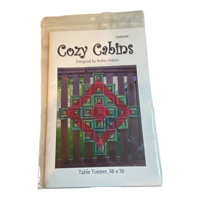 Cozy Cabins Log Cabin Quilt Pattern by Robin Askins Table Topper 36" x ...