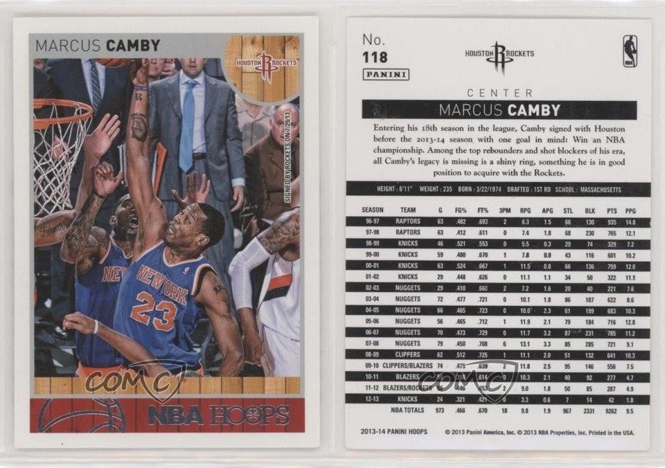 2013-14 NBA Hoops Marcus Camby #118 9gr | eBay