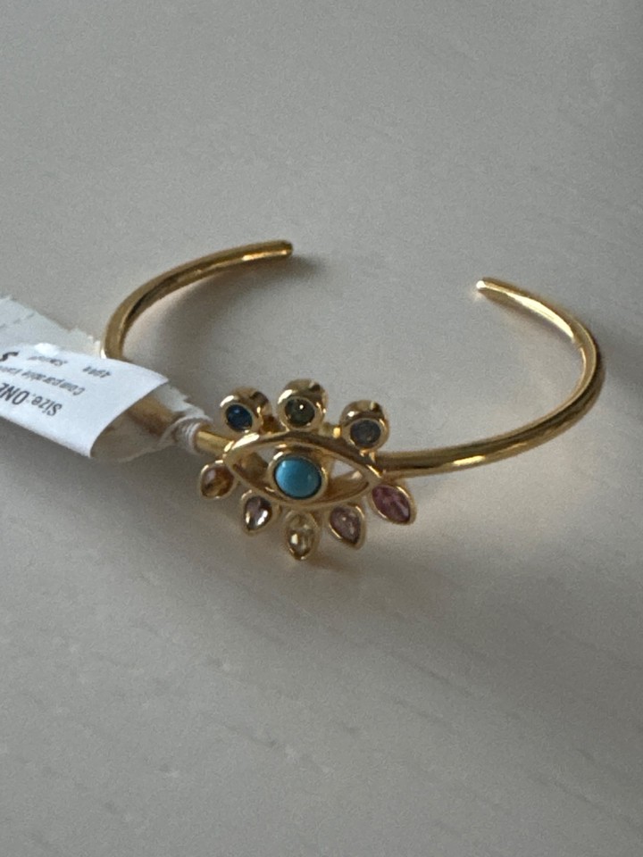 Rainbow Crystal Evil Eye Cuff Bracelet Kurt Geiger London | eBay