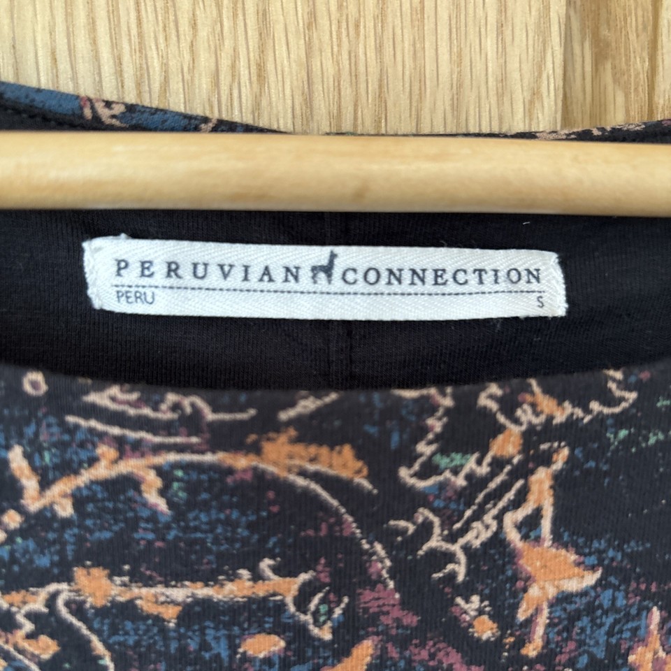 Peruvian Connection Black Gold Teal Aztec Western Pima Cotton Midi ...