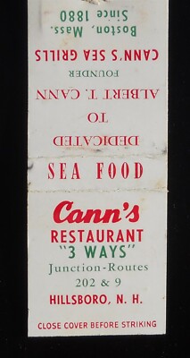1960s Cann's Restaurant 3 Ways Albert T. Cann Sea Grills Boston MA ...