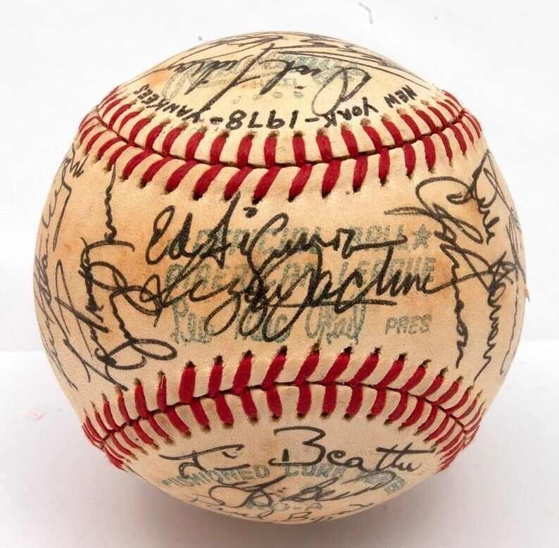 1978 - New York Yankees - Autographed Baseball - Beautiful High Quality ...
