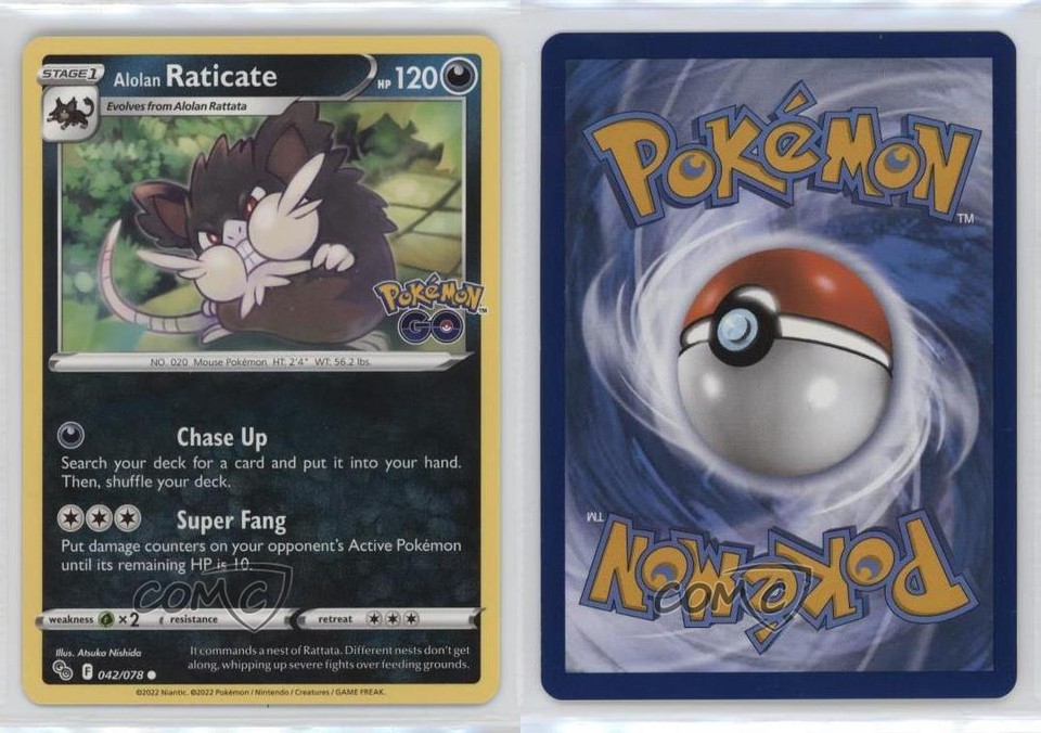 2022 Pokémon Sword & Shield - Pokemon Go Alolan Raticate #042 0a2 | eBay