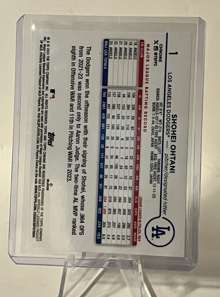 2024 Topps Chrome Los Angeles Dodgers Shohei Ohtani MVP Buyback #1 | eBay