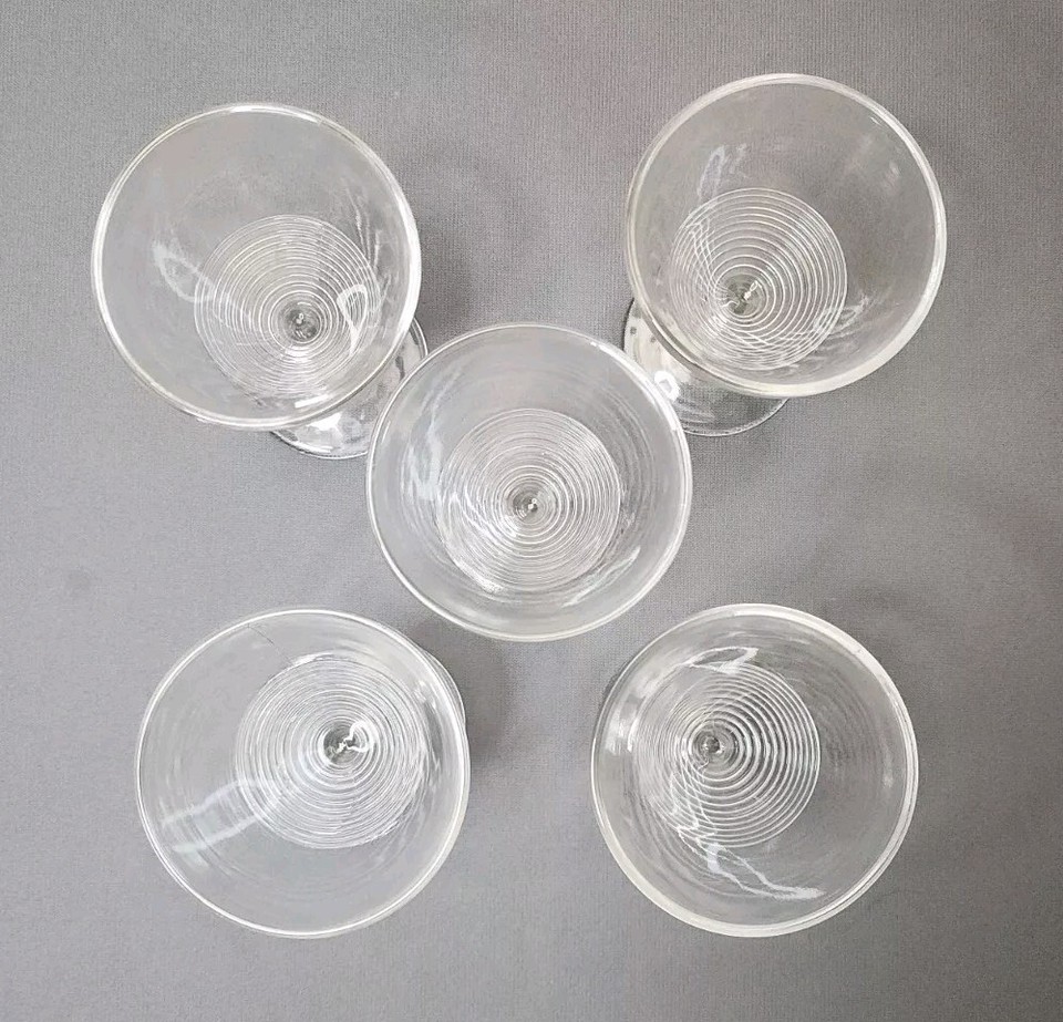 Vintage Anchor Hocking Manhattan Sherry Cordial Aperitif Glasses Set x5 ...