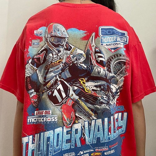 Vintage Thunder Valley Racing Graphics Red Tee Shirt | eBay
