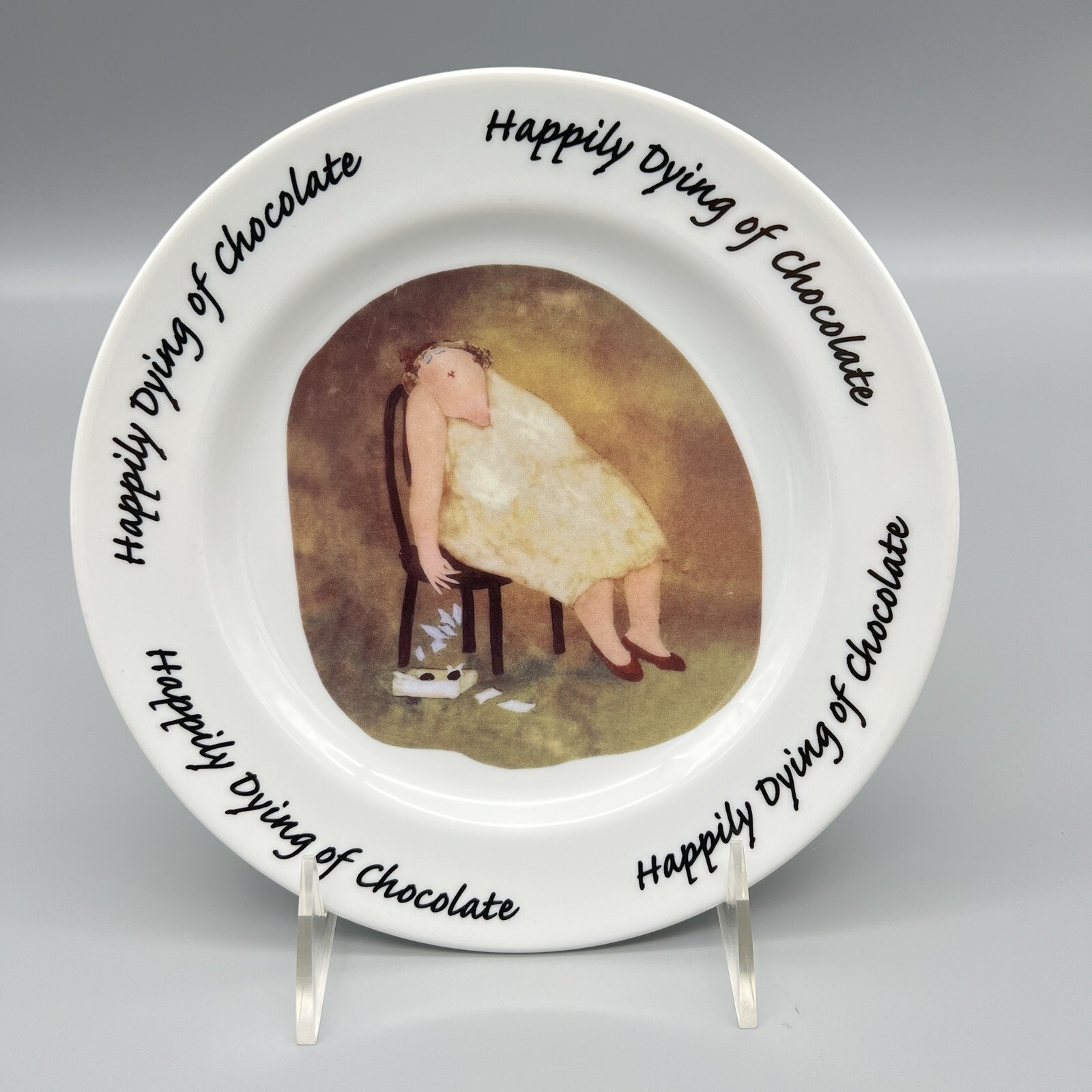 Happily Dying of Chocolate Dessert Plate Erika Oller by House of Prill ...