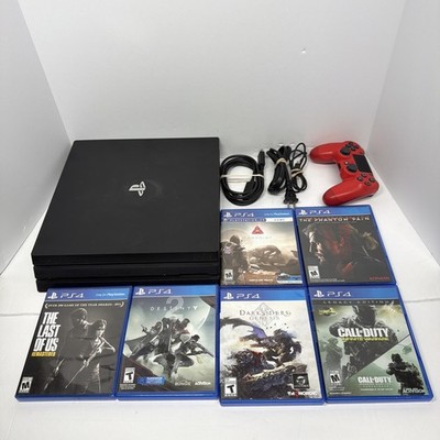 sony playstation 4 pro cuh-7215b 1tb W/ Red DualShock 4 & 6 Games MINT ...