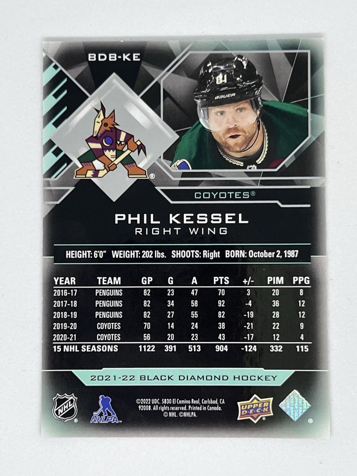 21-22 Upper Deck Black Diamond BDB-KE Phil Kessel 175/345 | eBay