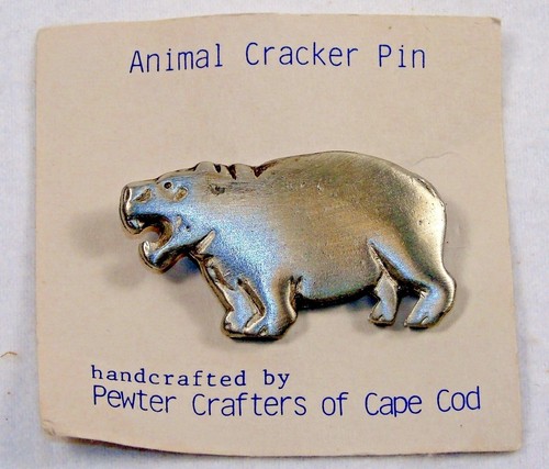Animal Cracker Hippopotamus Brooch ~ Handcrafted By Pewter Crafters Of ...