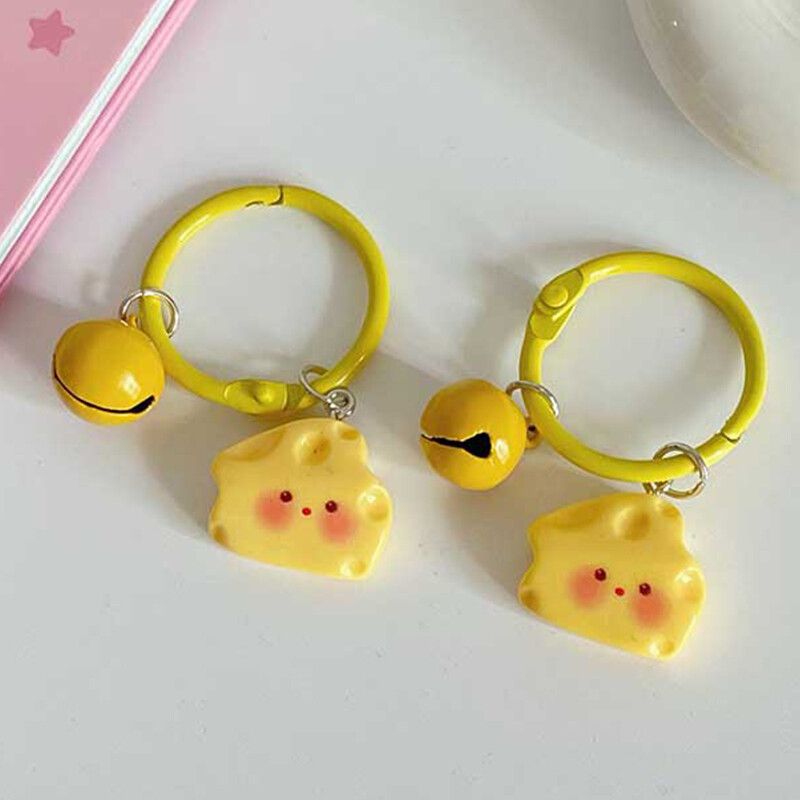Cute Rabbit Cheese Key Chain Cartoon Kawaii Key Ring Personality ...