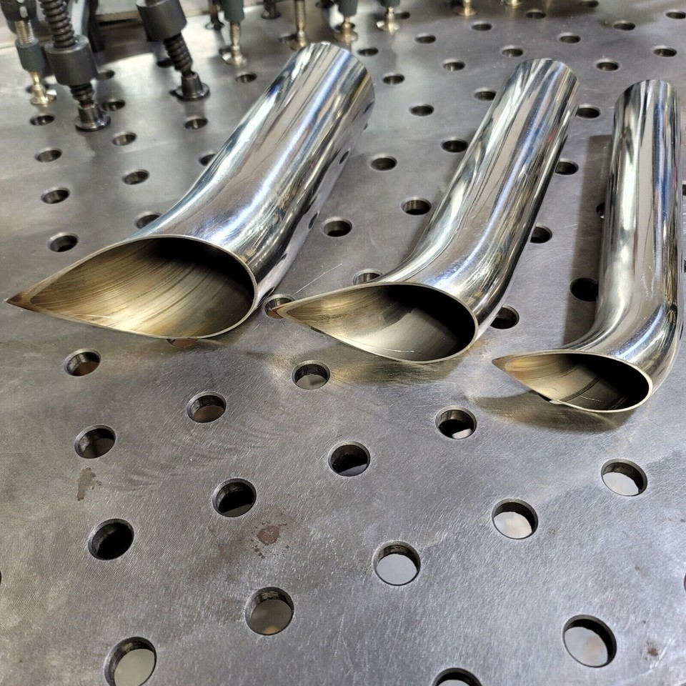 SBP Stainless Steel Tear Drop Exhaust Tip 3.0" in With Aluminum Trim ...