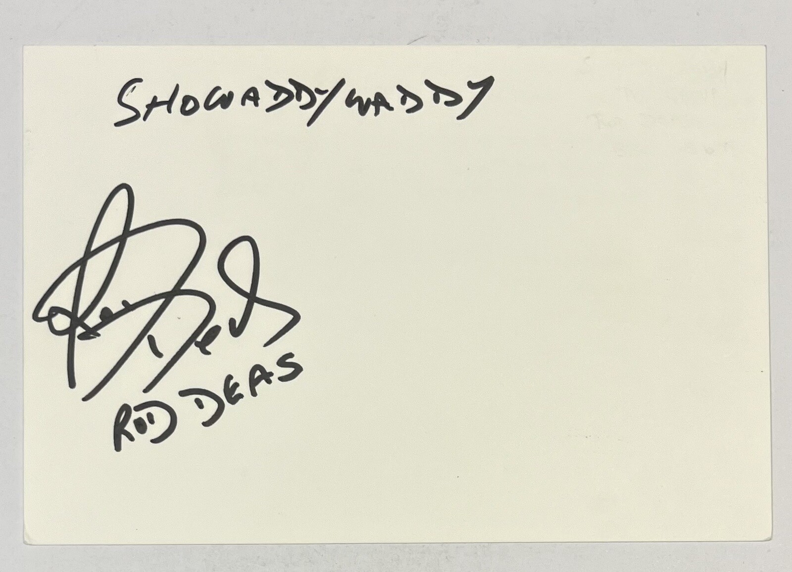 Showaddywaddy : Rod Deas - Signed Autograph Index Card | eBay