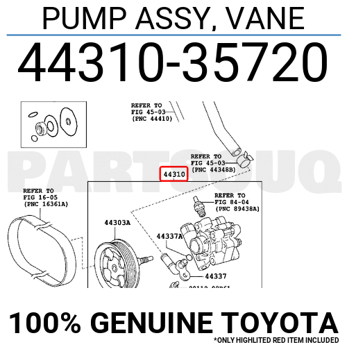 4431035720 Genuine Toyota PUMP ASSY, VANE 44310-35720 | eBay