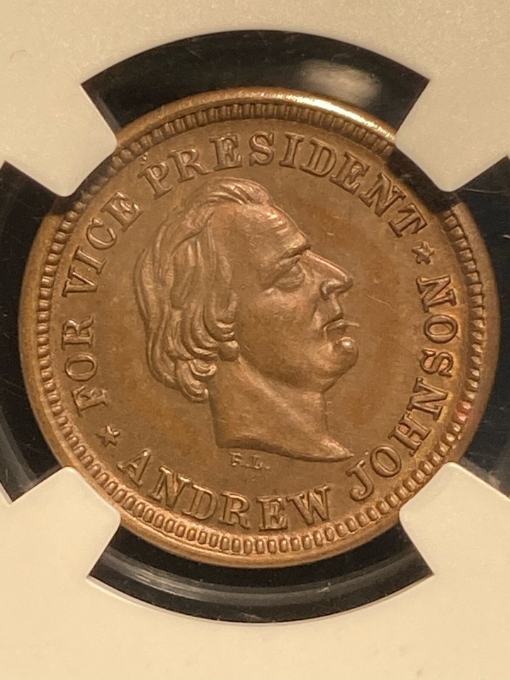 (1864) Lincoln - Johnson Civil War Token F-132A/149a NGC MS-63 R-5 or ...