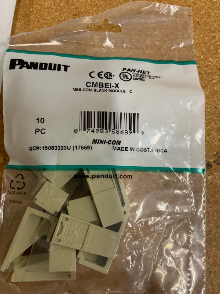 Lot of 3 Panduit CMBEI-X Mini Com Snap in Blank Module (30 Total) | eBay