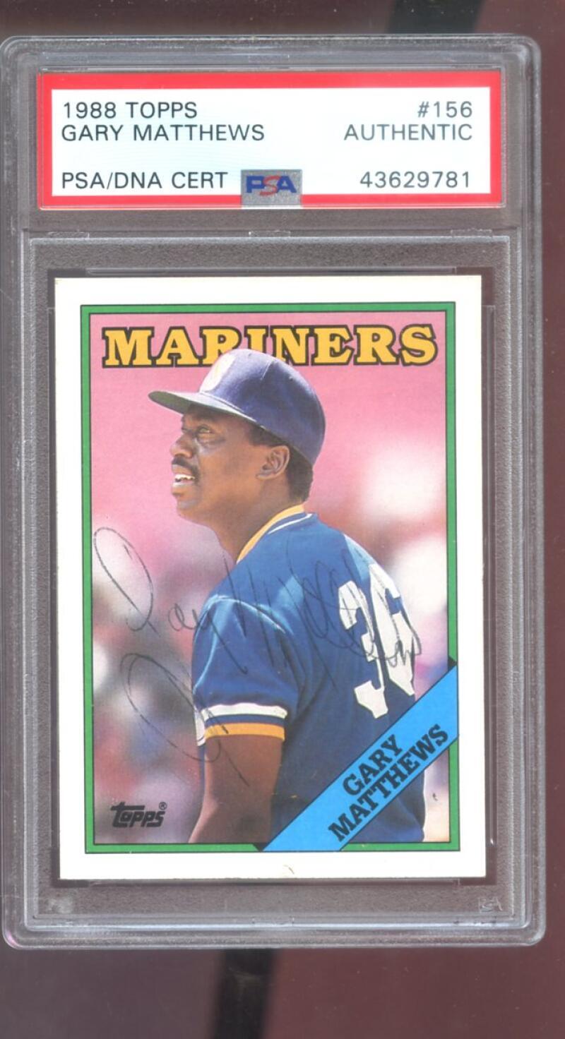 1988 Topps #156 Gary Matthews AUTO SIGNED Autograph Card PSA/DNA ...