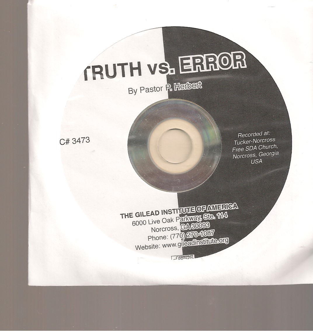 TRUTH VS. ERROR by Pastor P. Herbert - CD | eBay