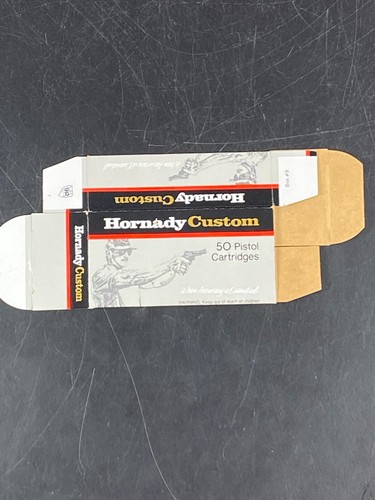 hornady Custom 50 Pistol Cartridges Empty Unused Box Mock Up Vintage | eBay