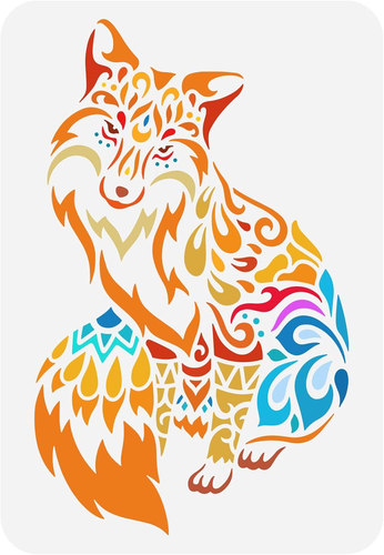 Fuchs Schablone 21x29.7 cm Wiederverwendbare Mandala Fuchs Malvorlage ...