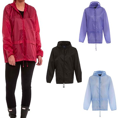 Kids Girls Boys Kagoule Kagool Lightweight Rain Coat Hood Kag ...