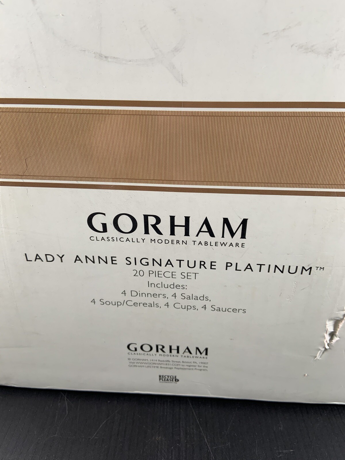 Gorham 1831 Lady Anne Signature Platinum Classically Modern Tableware ...