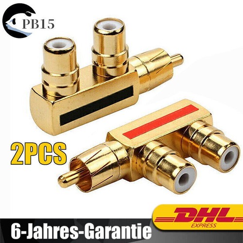 Cinch Splitter Adapter Verteiler 1 auf 2 AV /RCA Splitter Audio/Video Y ...