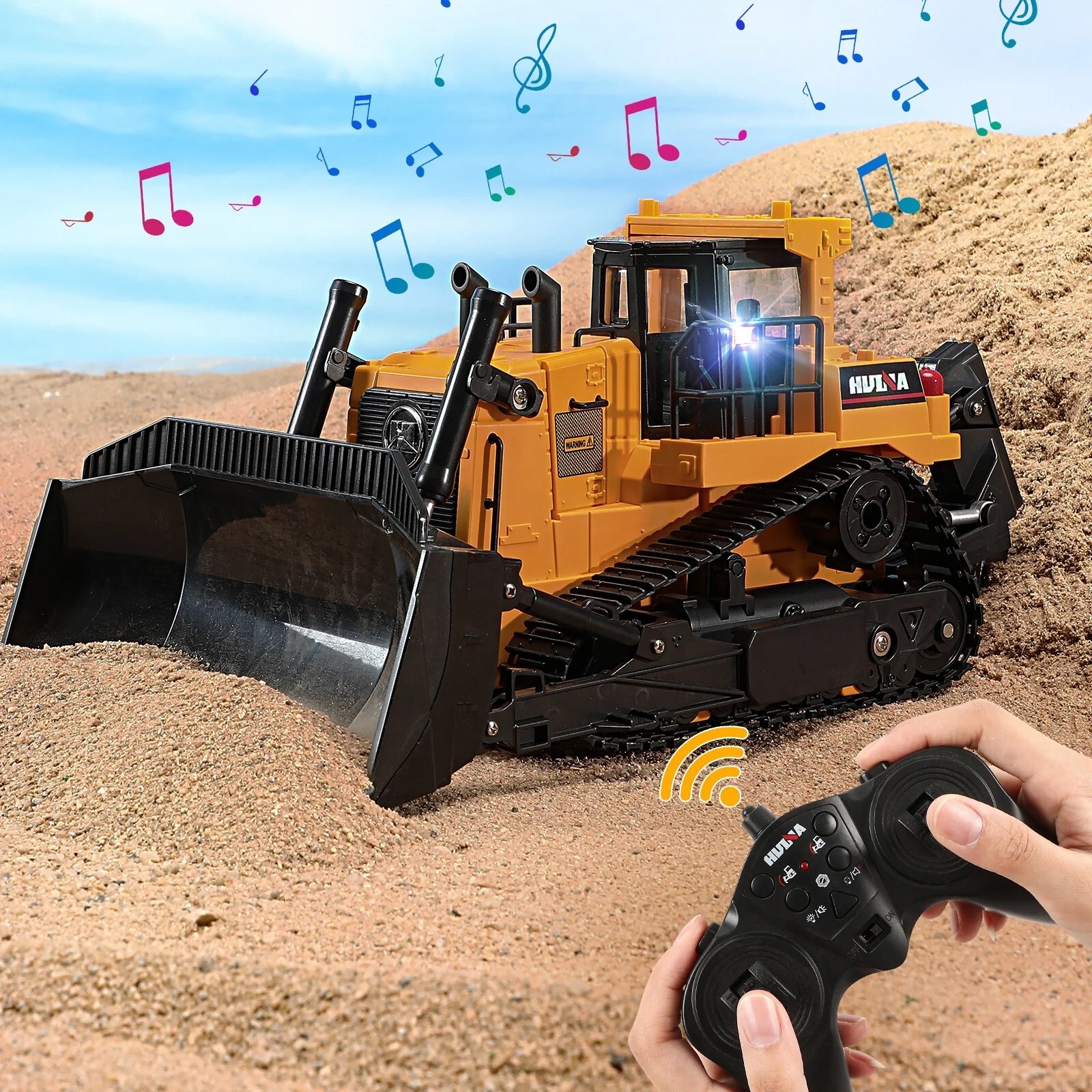 New Huina 1554 RC Bulldozer 1:16 11CH RTR Construction Vehicle Toy USA ...