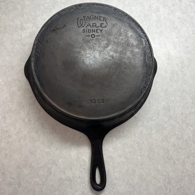 Vintage #9 Wagner Ware Sidney -0- 1059 F Cast Iron Skillet 11" Heat ...