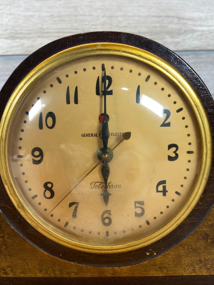 Telechron Electric Mantle Clock Mahogany Wood Vintage GE General ...