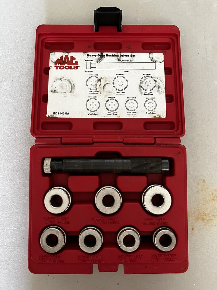Mac Tools 9-PC. Heavy-Duty Bushing Remover and Insert Kit BD3143MA | eBay