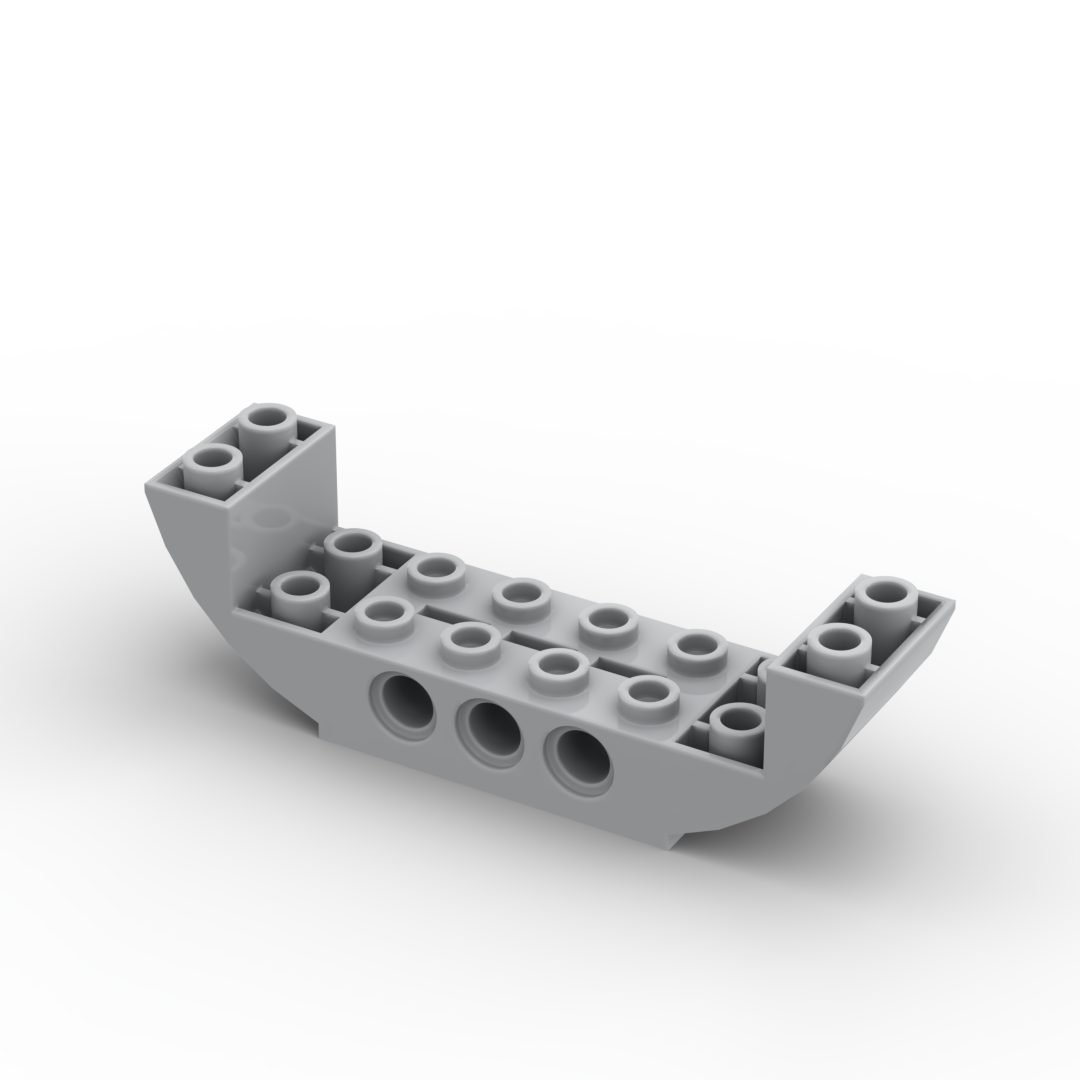 LEGO 1 Light Bluish Grey Plate Slope Curved 8 x 2 x 2 Inverted Double ...