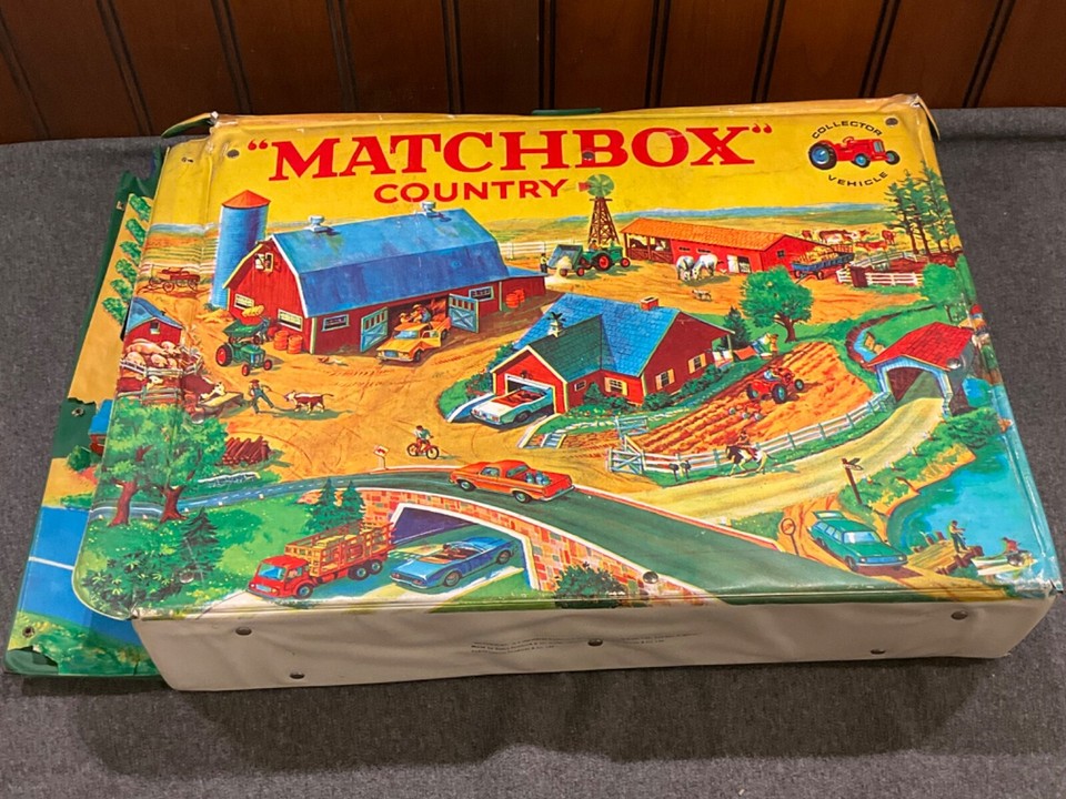 1970 Matchbox Country Playset Vinyl Plastic Carry Case Vintage Toy Cars ...
