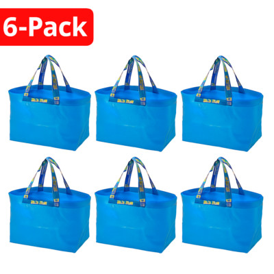 6x IKEA FRAKTA Large Blue Bags 71L Reusable Heavy Duty Tote Shopping ...