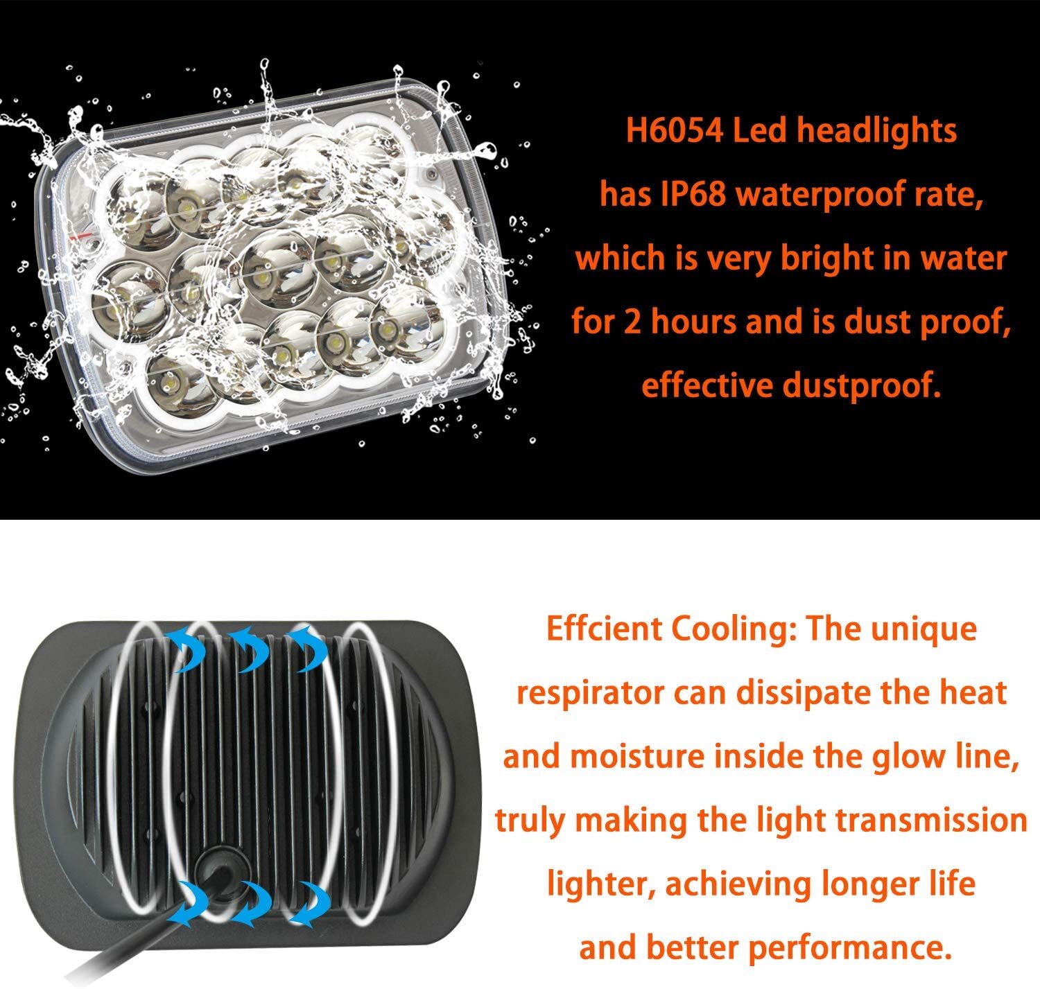 7x6" Led Headlight Hi-Lo DRL H6054 For Chevy C1500 C2500 C3500 Suburban ...