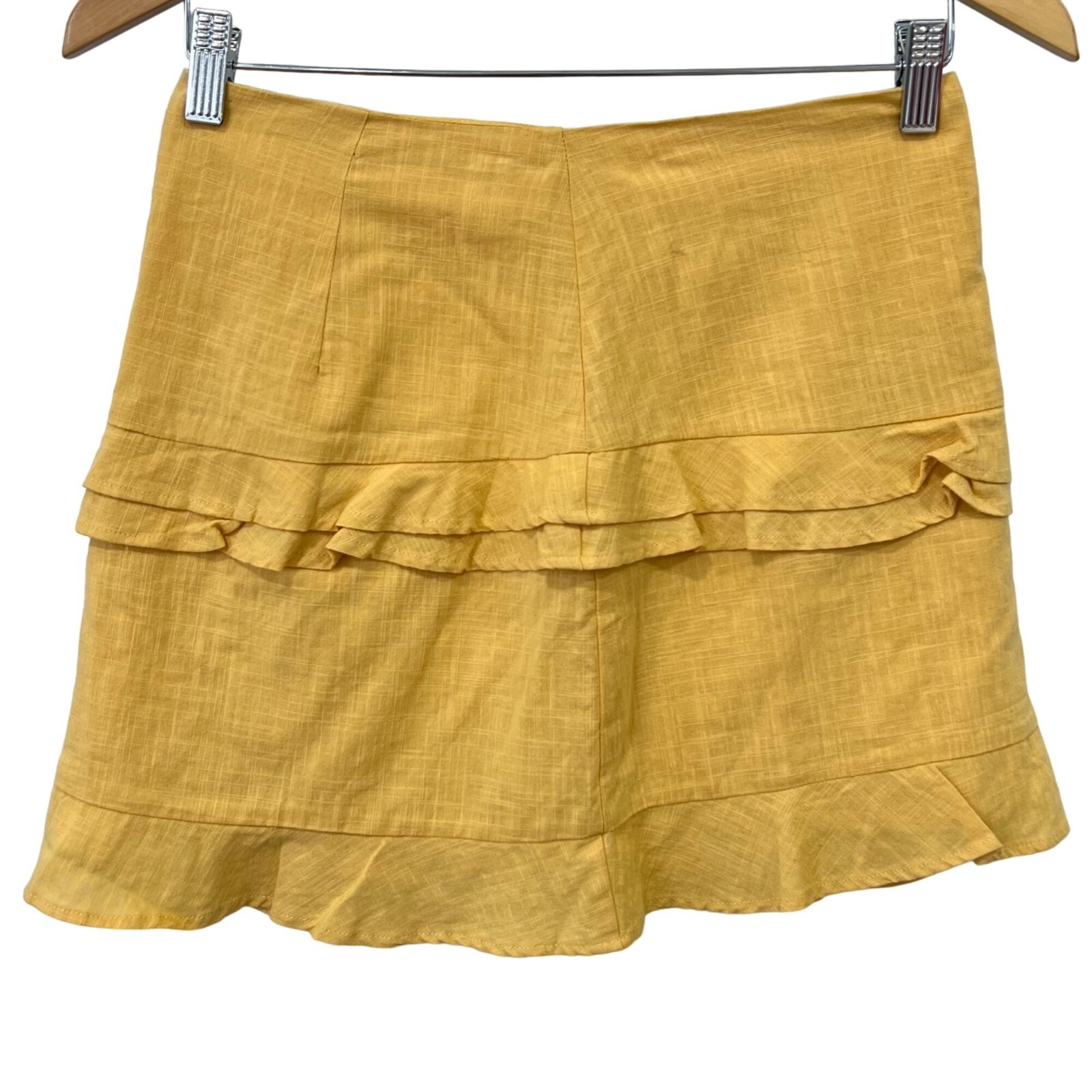Le Lis Sunny Days Mini Skirt Women S Ruffle Yellow Boho Chic Hippie ...