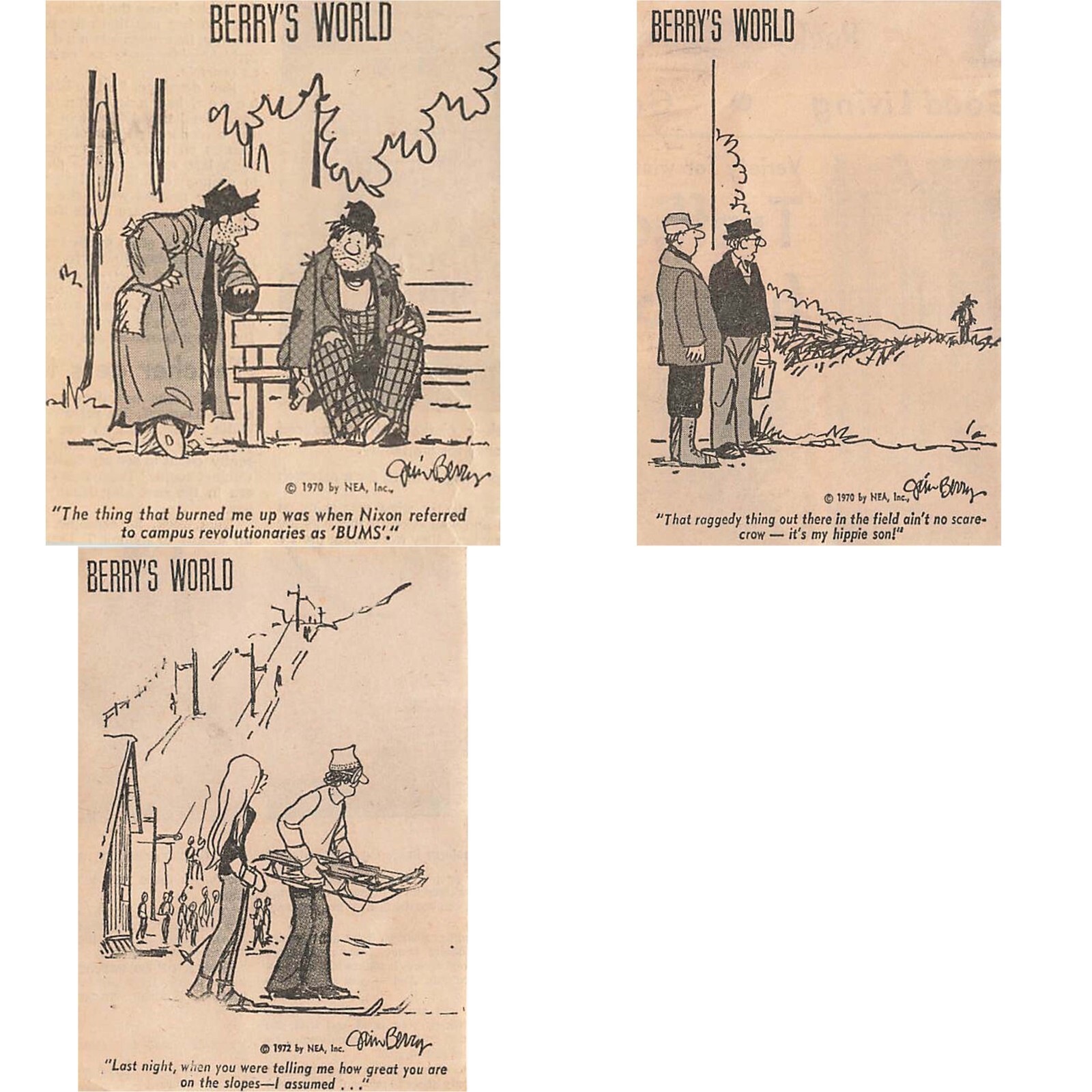 x38 Berry's World Comic Strips cut from Newspapers 1972 by Jim Berry | eBay