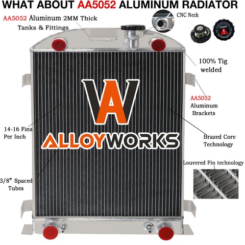 FITS 1930 1931 FORD MODEL A W/FLATHEAD V8 ENGINE 3-ROW ALUMINUM COOLING ...