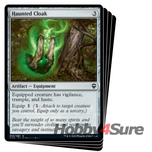 Haunted Cloak (313) X4 M/NM Magic: The Gathering MTG Commander Legends ...