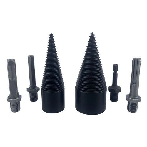6Pcs 32/42mm Firewood Splitter Cone Drill Bit Round Hex Square Shank ...