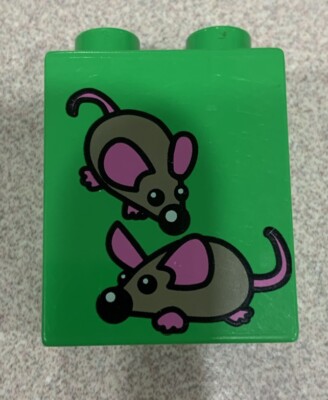 Lego Duplo Vintage Painted Brick Two Mice Mouse Building Blocks Toy | eBay