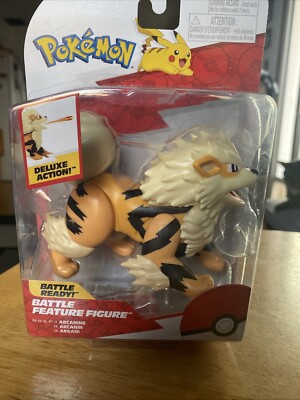 New Pokemon Deluxe Action - ARCANINE 4" Battle Feature Figure In Hand ...