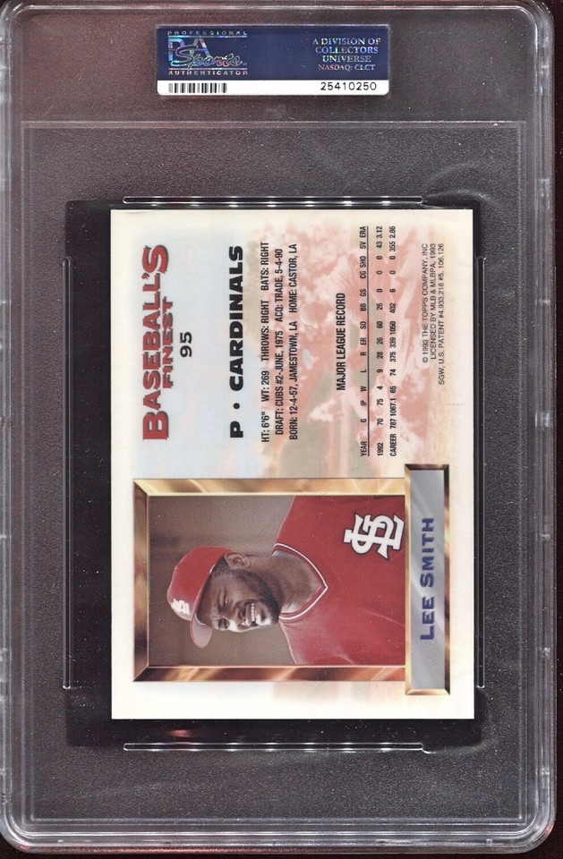 Lee Smith 1993 Topps Finest Jumbo All Stars # 95 PSA 9 Mint | eBay