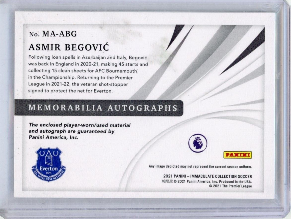 Asmir Begovic 2021 Panini Immaculate Jersey Patch Auto Card /99 #MA-ABG ...
